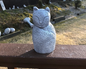 Cement Cat Statue, Concrete Cat Figure, Garden Statues, Memorial, Hand ...
