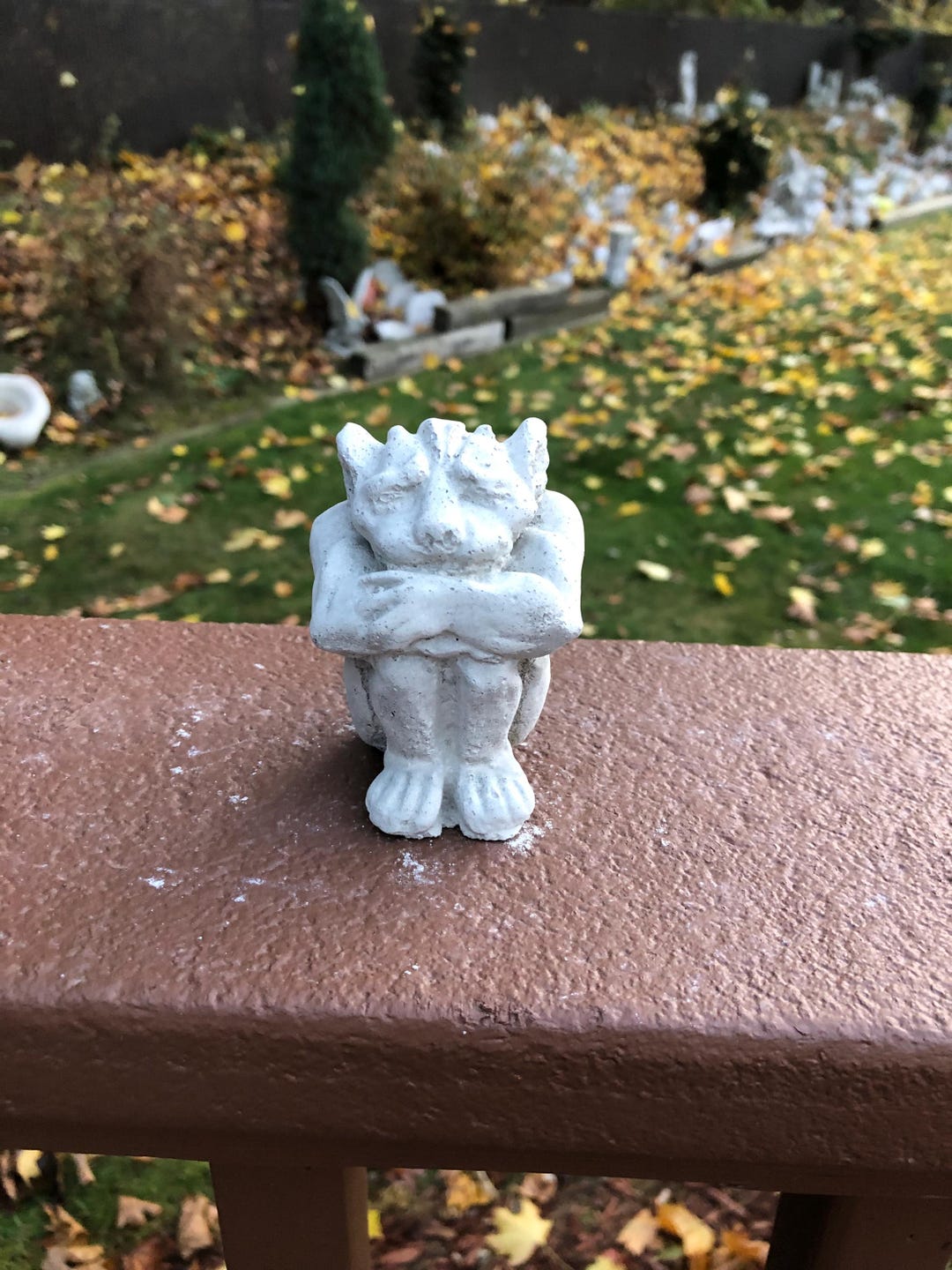 Small Concrete Gargoyle Statue: Gothic Garden Decor - Etsy