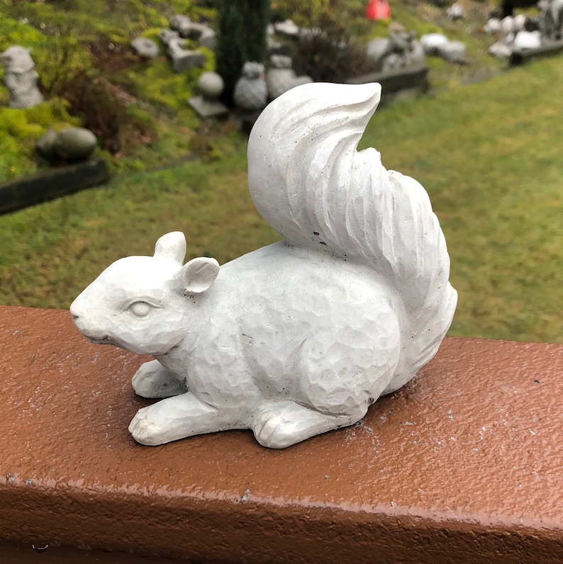 Squirrel Statue Concrete Squirrel Home Decor Garden Decor | Etsy
