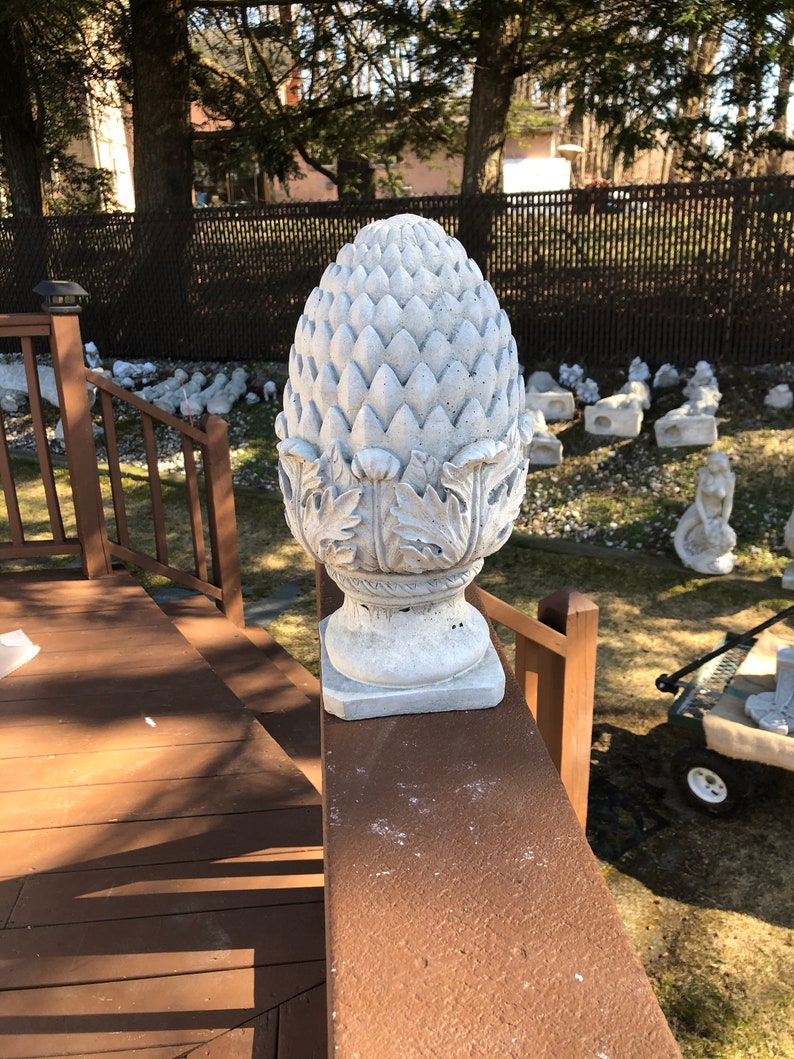Concrete Artichoke Finial Statue: Lawn & Garden Decor - Etsy