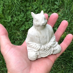 Concrete Meditating Squirrel Buddha Statue, Zen Garden Decor - Etsy
