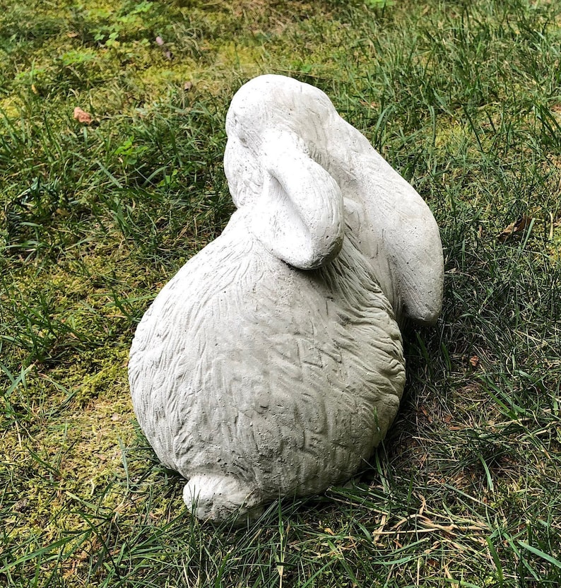 Concrete Rabbit Statue Cement Bunny Garden Figure Concrete - Etsy