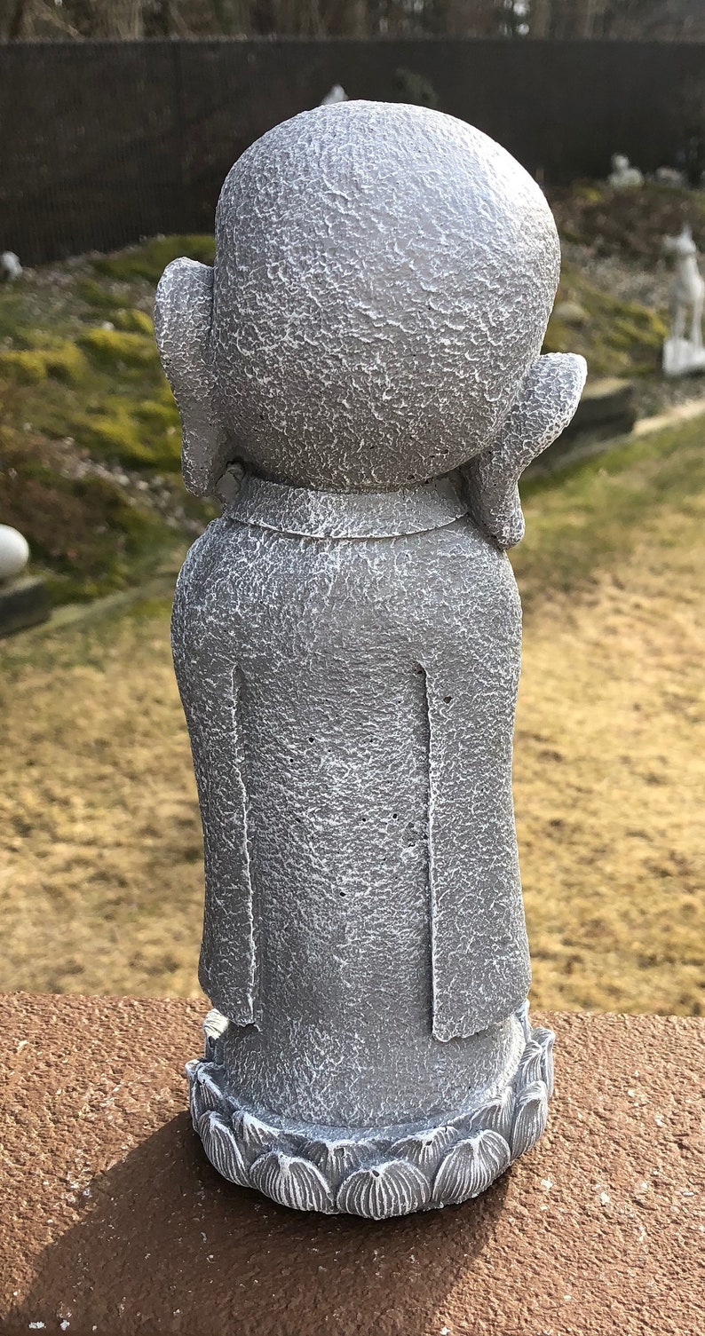 Concrete Jizo Statue Tilted Head Jizo With Clasped Hands - Etsy