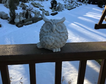 Owl Statue, Cement Owl, Garden Decor, Concrete Owl Statue, Lawn ...