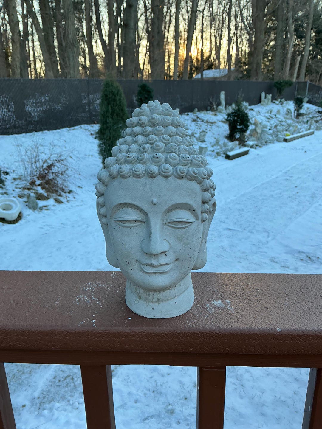 Concrete Buddha Head, Buddha Statue, Cement Buddha, Home Decor, Garden ...