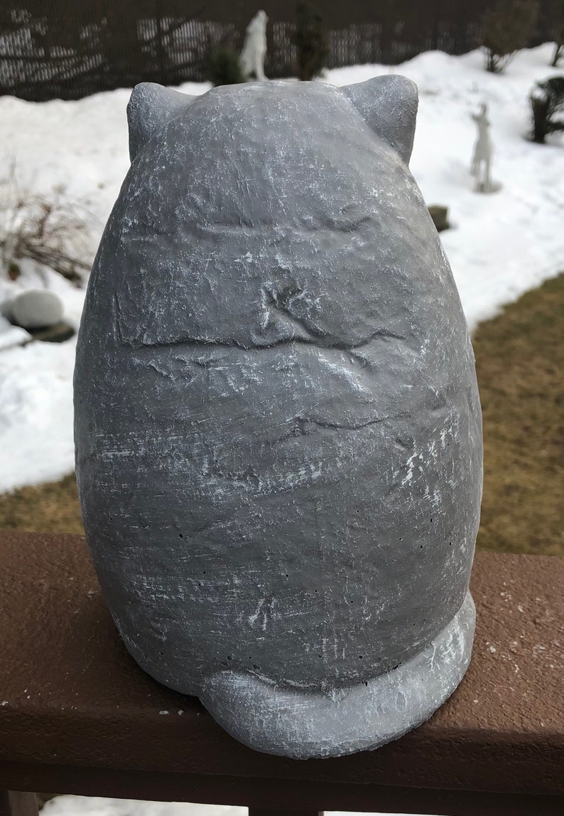 Cement Cat Statue Concrete Cat Figure Large Cat Garden - Etsy