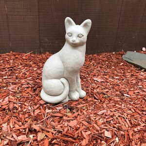 Cement Siamese Cat Statue, Concrete Sitting Cat Figure, Garden Statues ...