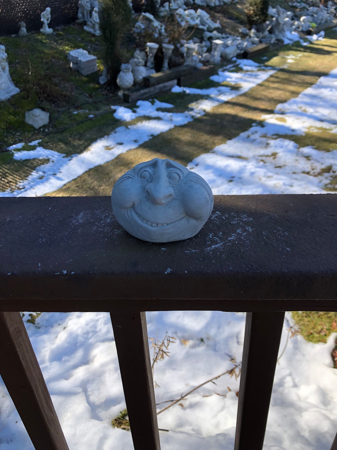 Cement Garden Rock Face, Concrete Garden Face, Smiling Face, Rocks With ...