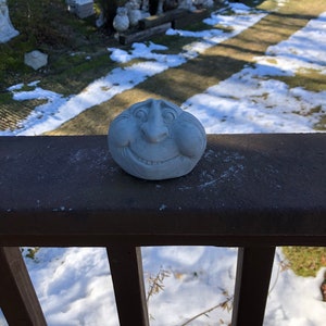 Cement Garden Rock Face, Concrete Garden Face, Smiling Face, Rocks With ...