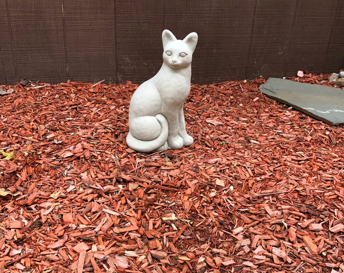 Cement Siamese Cat Statue, Concrete Sitting Cat Figure, Garden Statues ...
