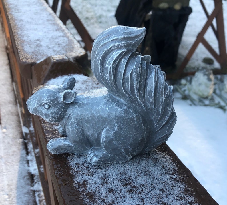 Squirrel Statue Concrete Squirrel Home Decor Garden Decor | Etsy