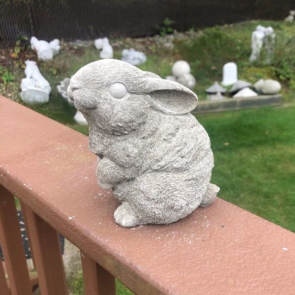 Cement Bunny Garden Decor - Etsy