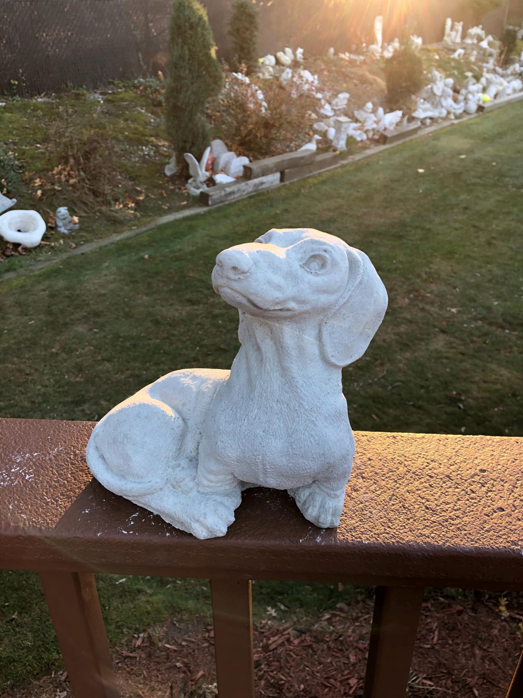 Dachshund Concrete Statue, Dachshund, Cement Dog, Garden Decor, Home ...