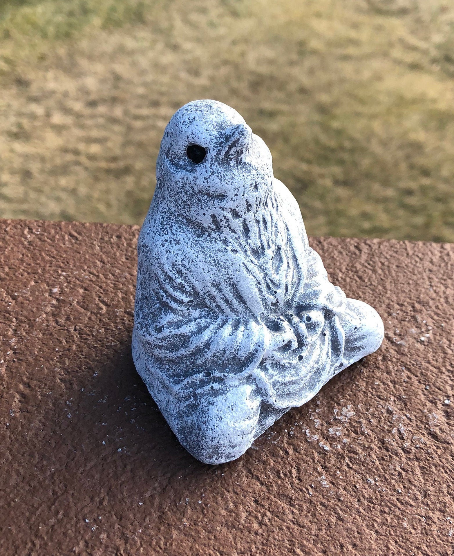 Bird Statue Concrete Meditating Bird Buddha Statue Zen | Etsy