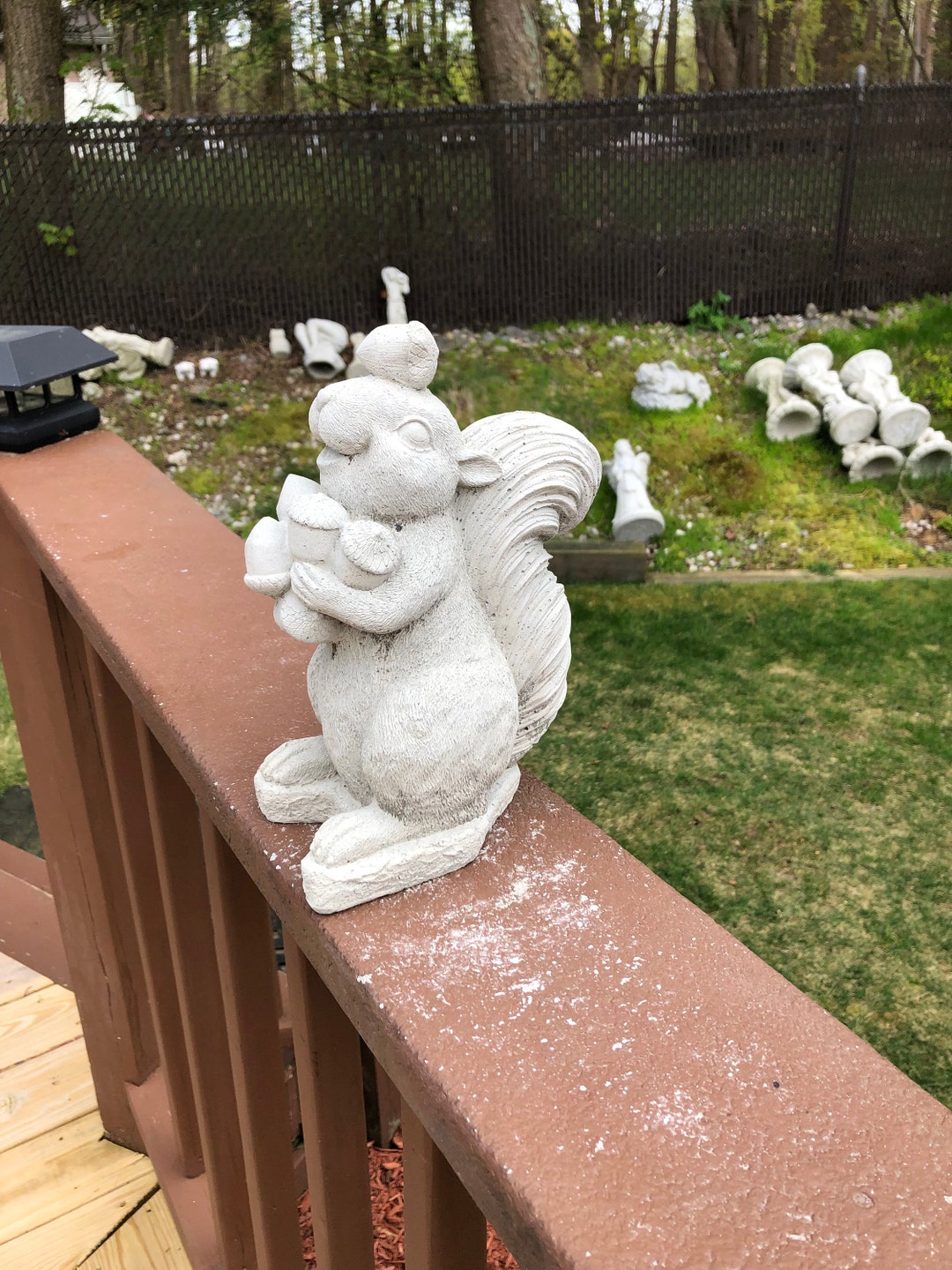 Squirrel Statue, Concrete Squirrel, Squirrel With Nuts Figure, Home ...