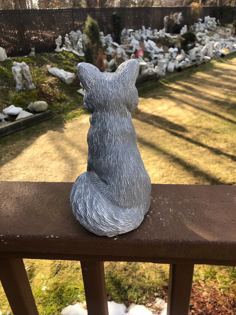 Fox Statue Cement Fox Garden Decor Concrete Fox Home Decor - Etsy