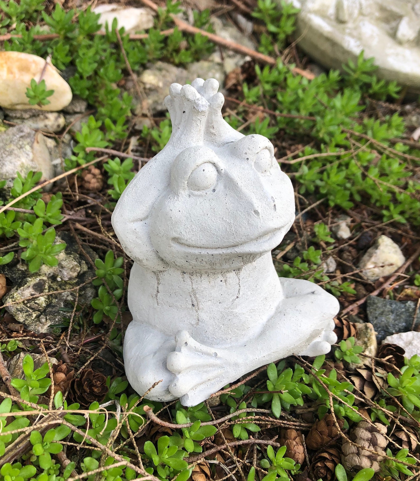 Frog Statue Concrete Frog Yoga Figure Cement Statue of - Etsy