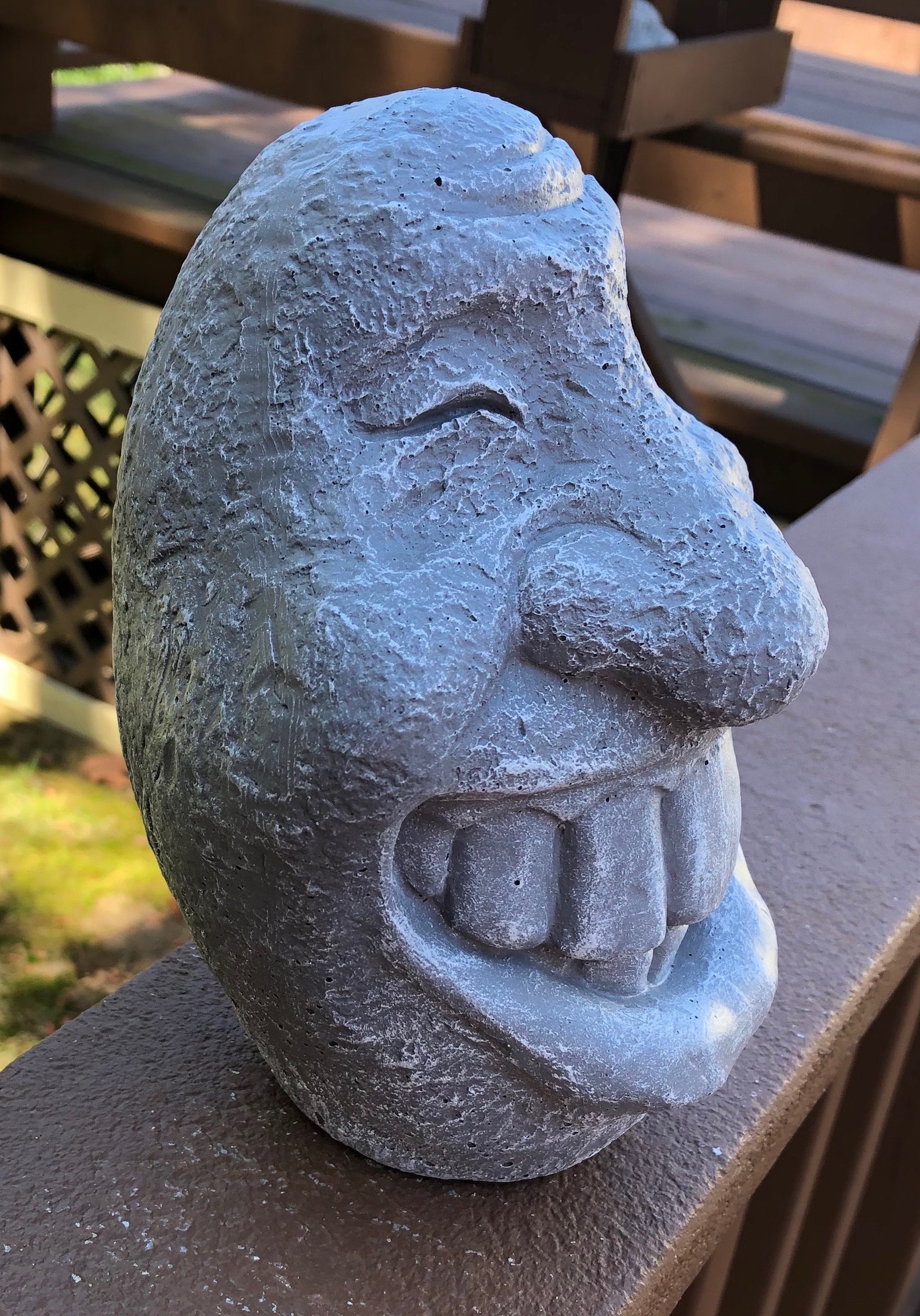 Garden Rock Face, Concrete Garden Face, Smiling Face, Rocks With Faces ...