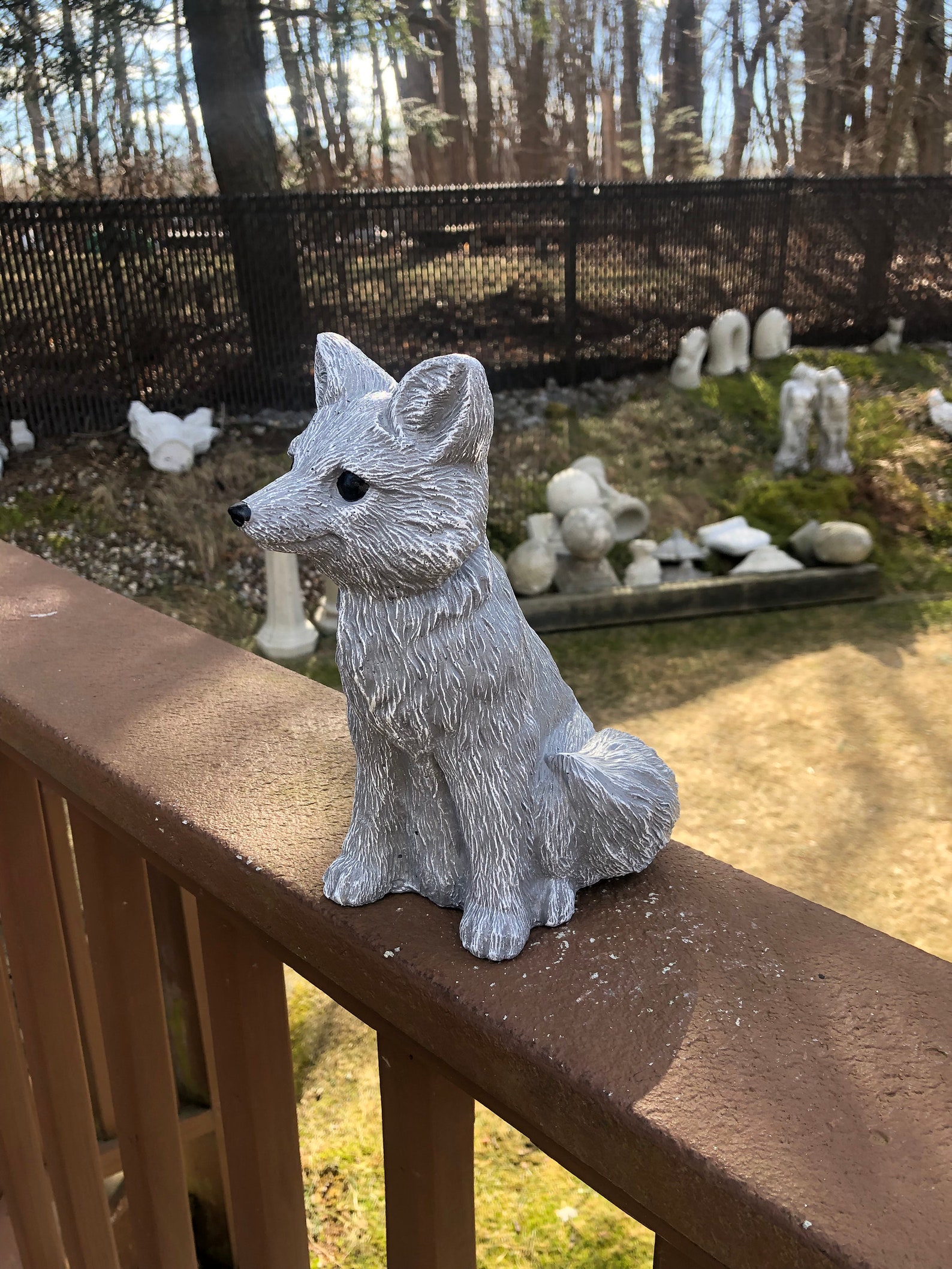 Fox Statue Cement Fox Garden Decor Concrete Fox Home Decor - Etsy