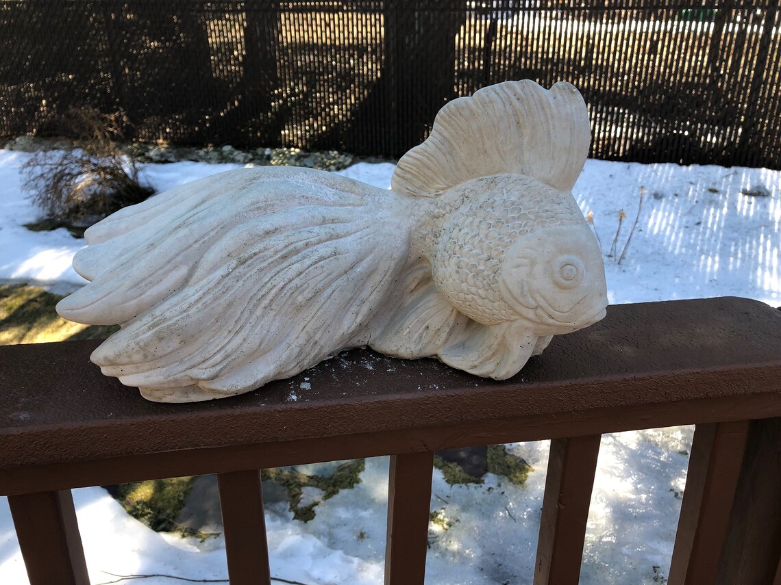 Cement/Concrete Koi Fish Statue Cement Garden Statue Fish | Etsy