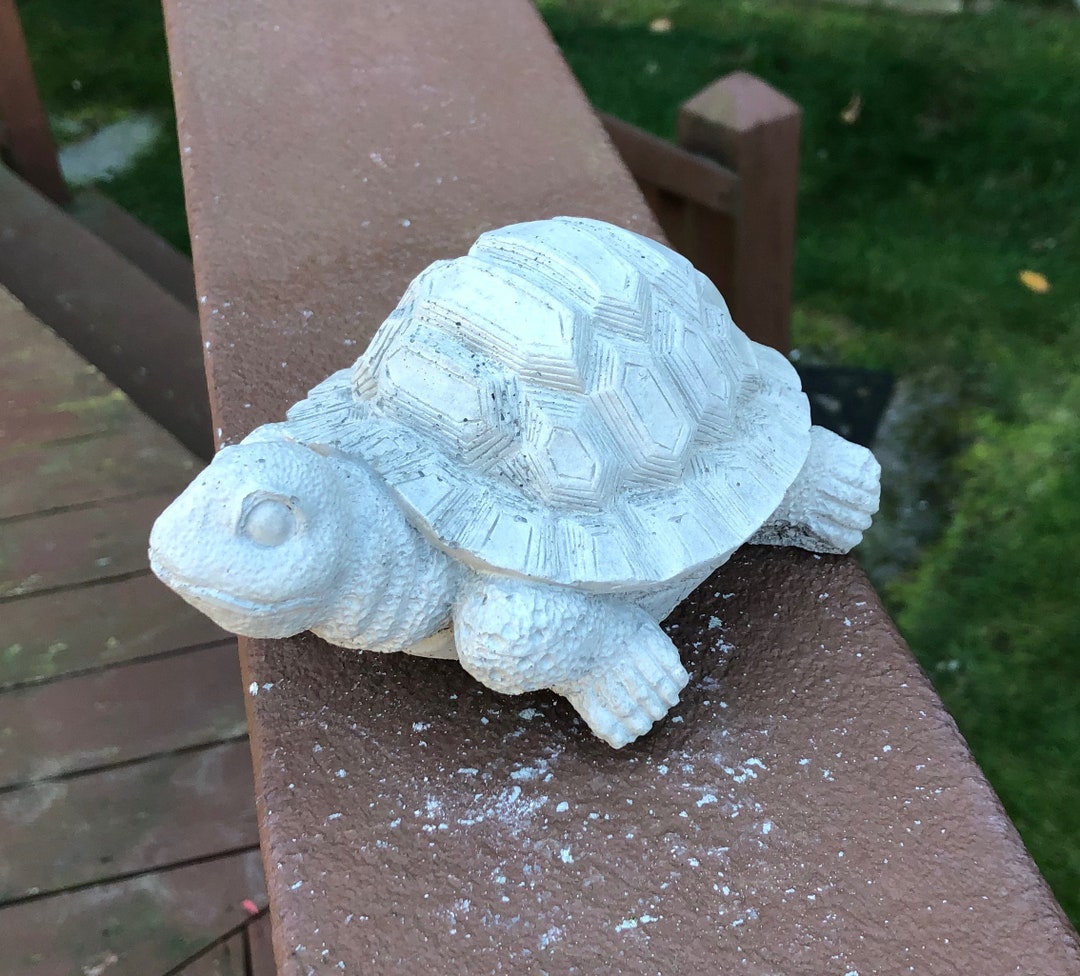 Concrete Turtle Statue: Small Cement Garden Decor - Etsy