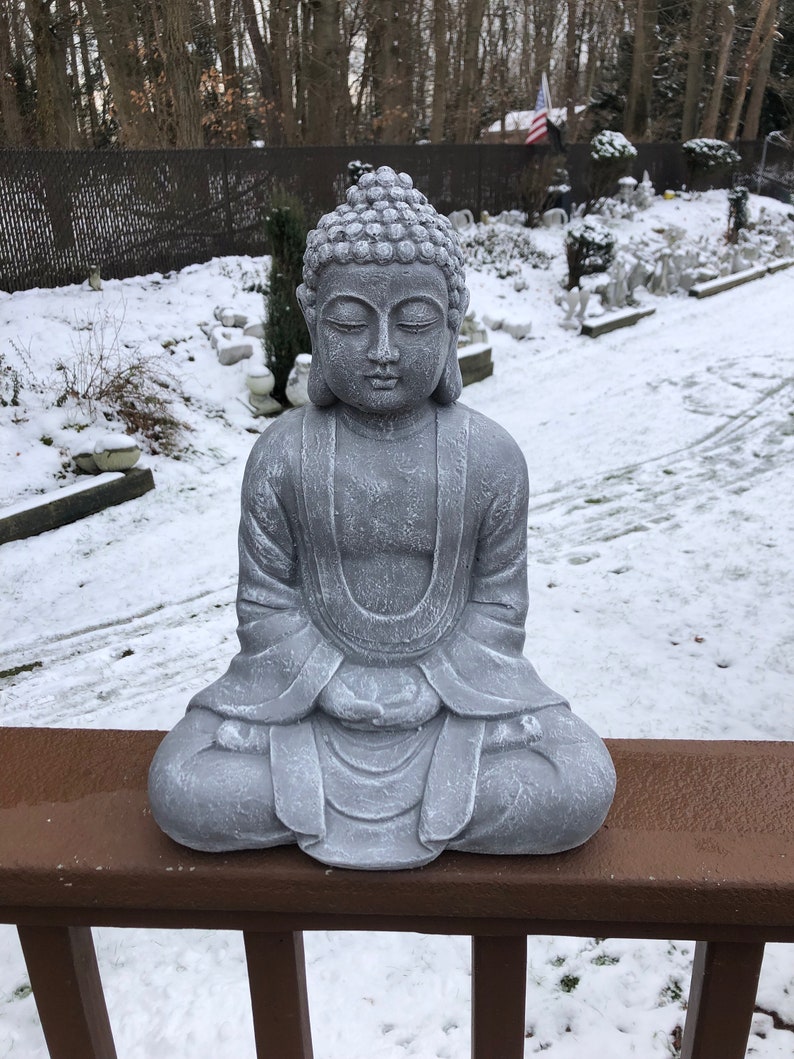 Cement Buddha Large 15'' Tall Concrete Statue Buddha | Etsy
