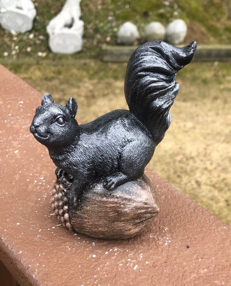 Squirrel Statue Concrete Squirrel Home Decor Garden Decor | Etsy