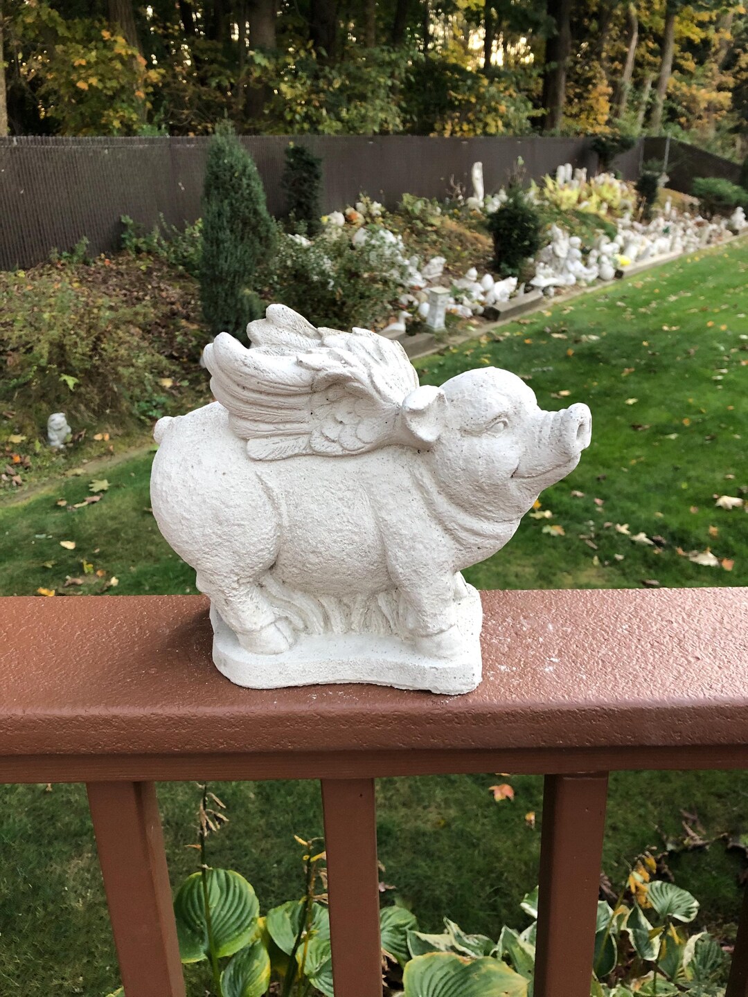 Flying Pig Statue, Concrete Pig, Cement Pig With Wings, Garden Statues ...