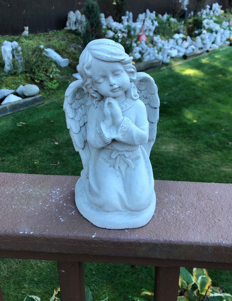 Angel Statue Concrete Kneeling Praying Girl Angel Statue - Etsy