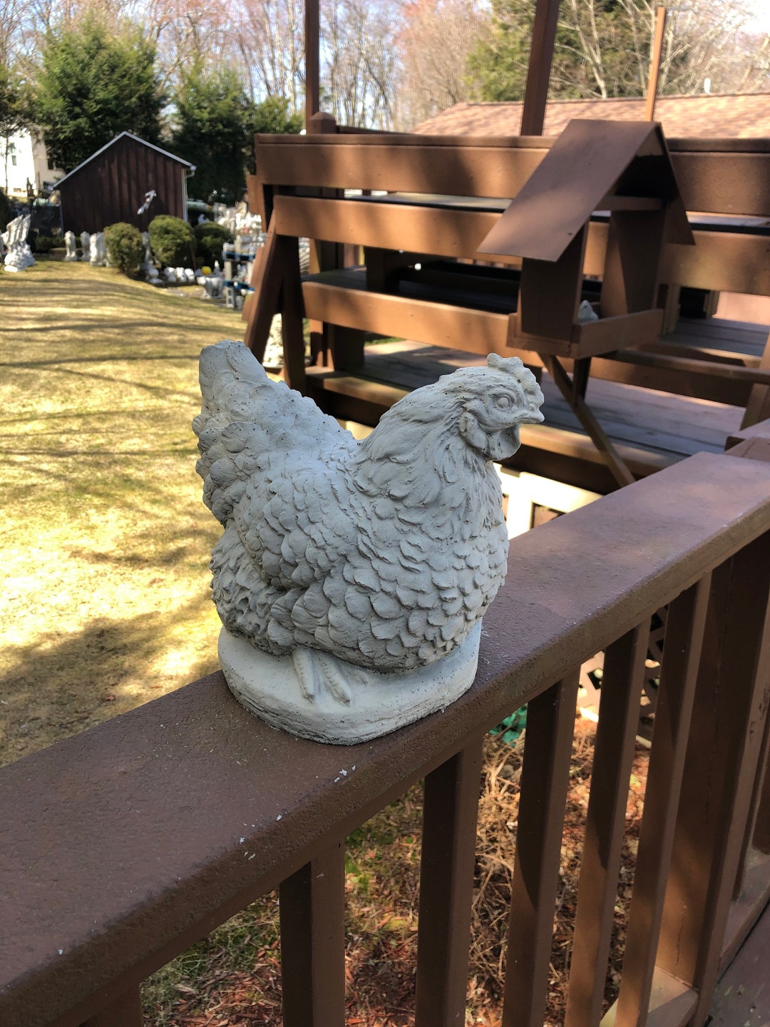 Hen Statue, Concrete Hen, Cement Hen Statues, Garden Decor, Home Decor ...
