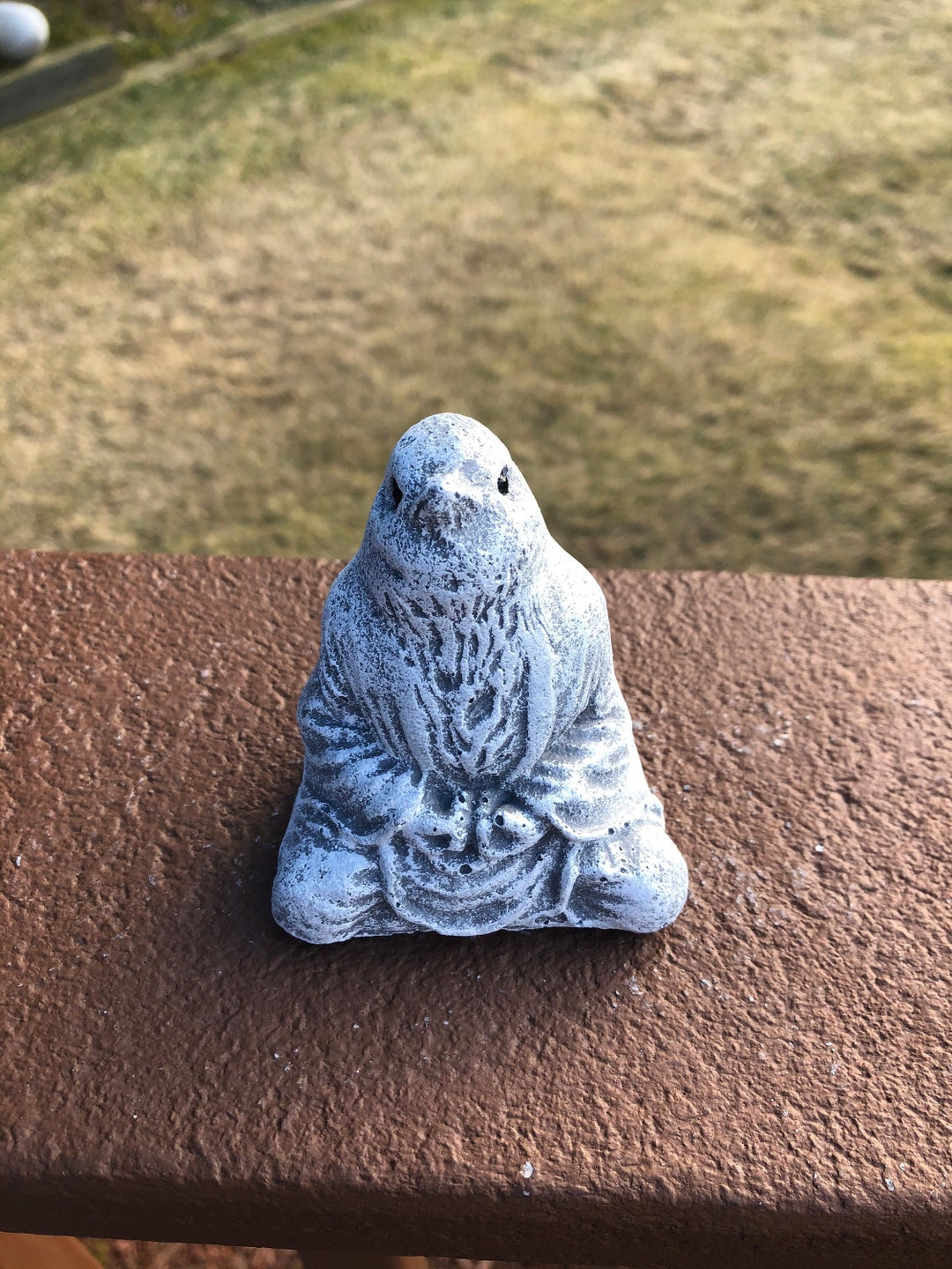 Bird Statue, Concrete Meditating Bird Buddha Statue, Zen Cement ...