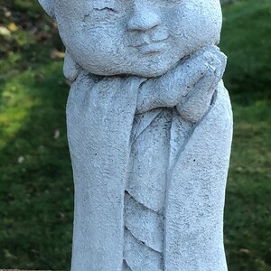 Concrete Jizo Statue, Tilted Head Jizo With Clasped Hands, Buddhist ...