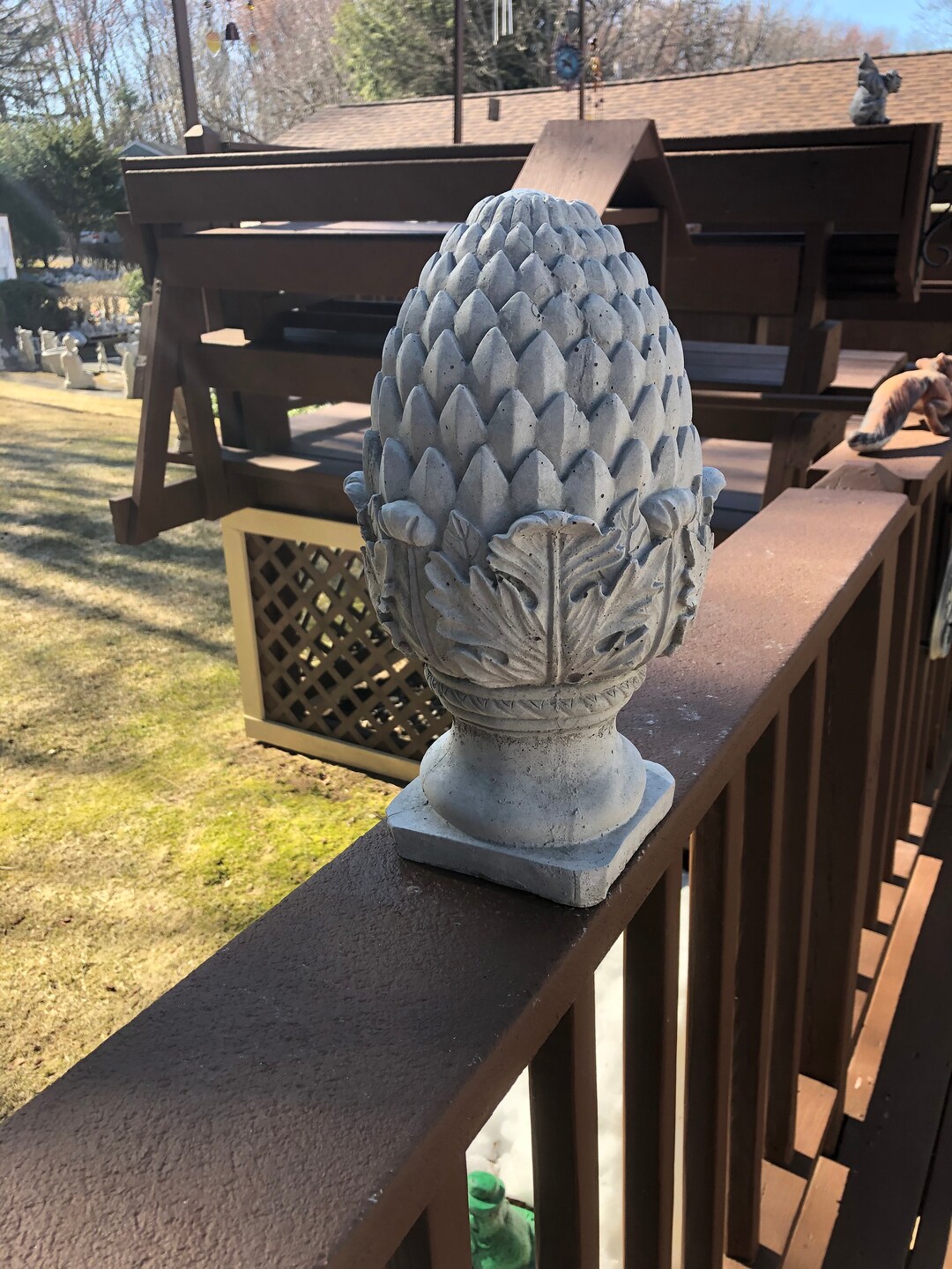 Finial Artichoke Statue, Concrete Finial, Artichoke Finial, Cement ...