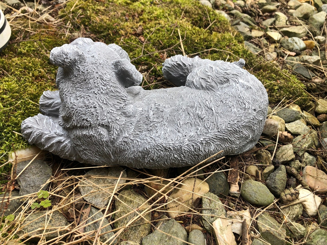 Concrete Sleeping Schnauzer Statue: Garden Memorial Decor - Etsy
