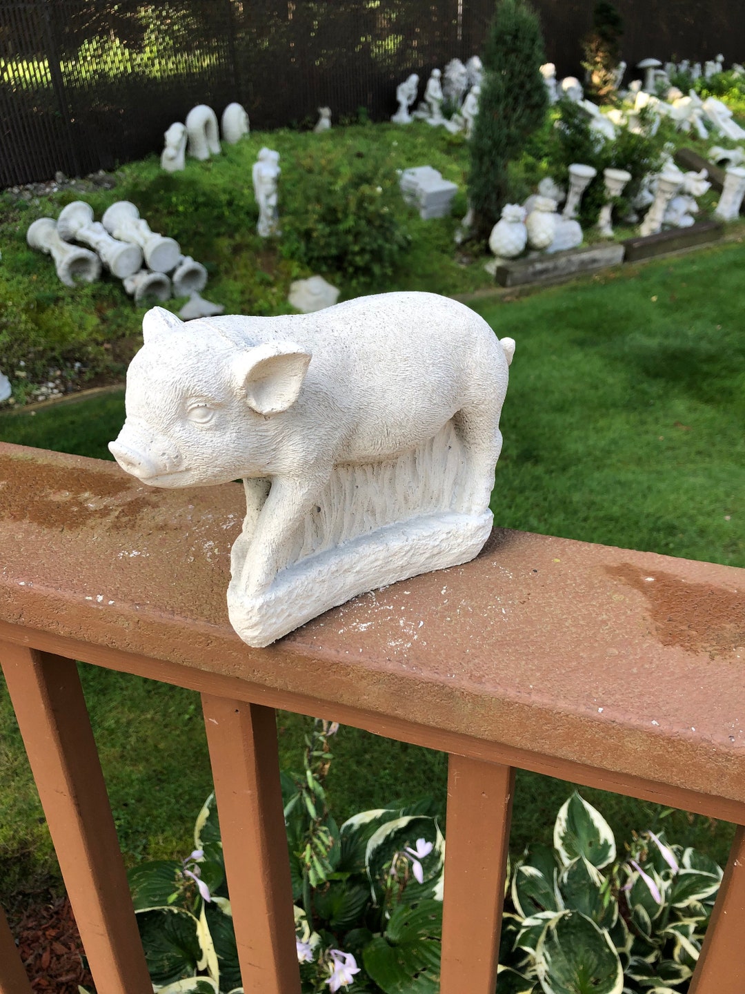 Pig Statue, Concrete Pig, Cement Standing Pig , Garden Statues, Home ...