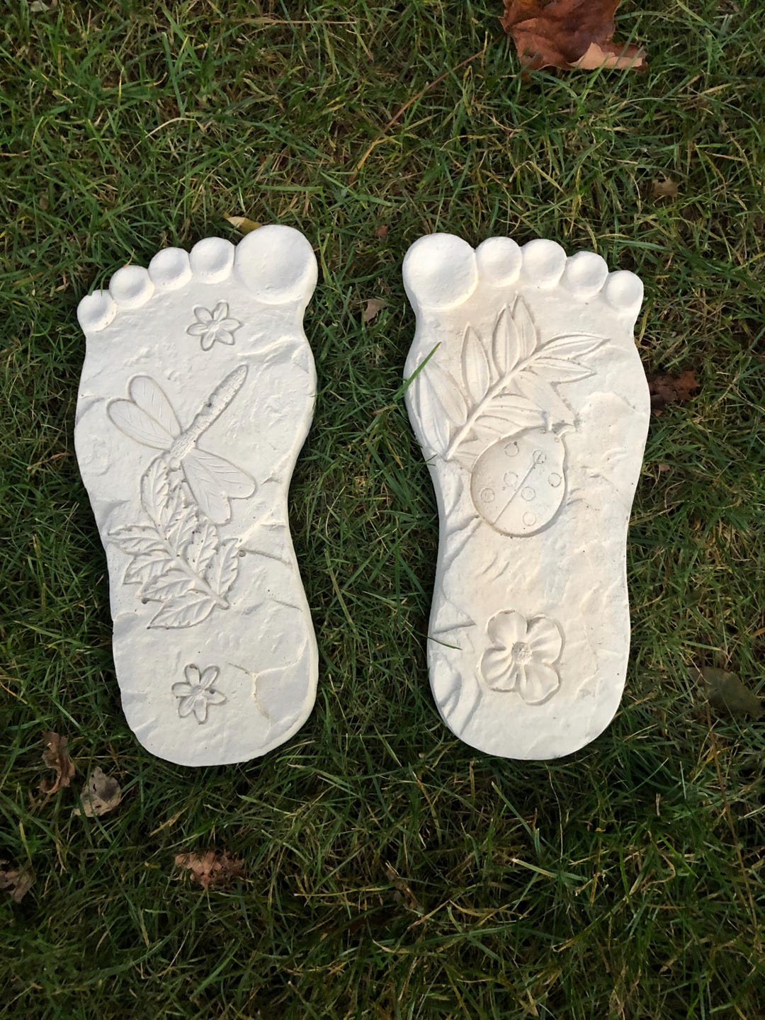 Feet Stones With Dragonfly, Concrete Feet, Solid Cement Foot Statues ...