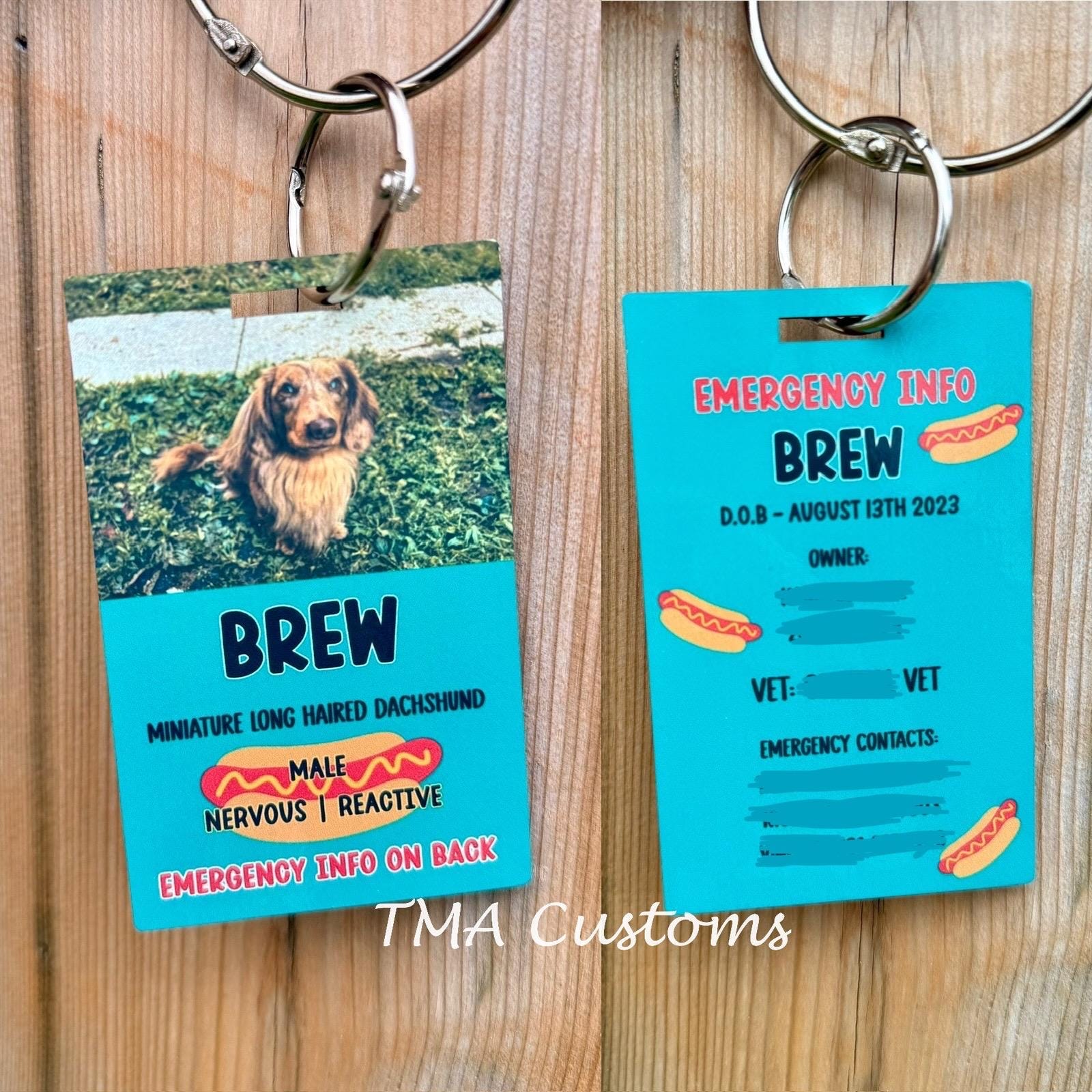 Emergency Crate Kennel Pet Tagss / Ruffland Crate Emergency Card/ - Etsy