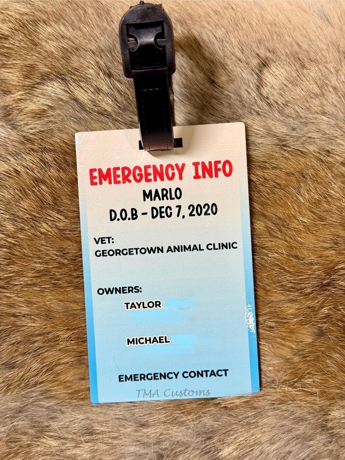 Emergency Crate Kennel Pet Tagss / Ruffland Crate Emergency Card/ - Etsy