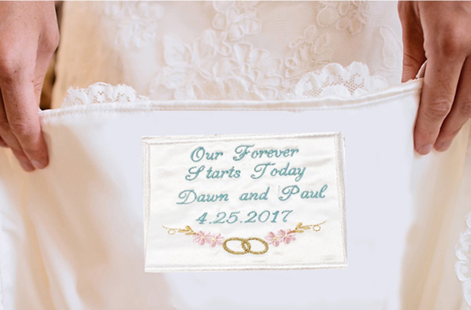 Embroidered Wedding Dress Label Wedding Memento Wedding Gown | Etsy