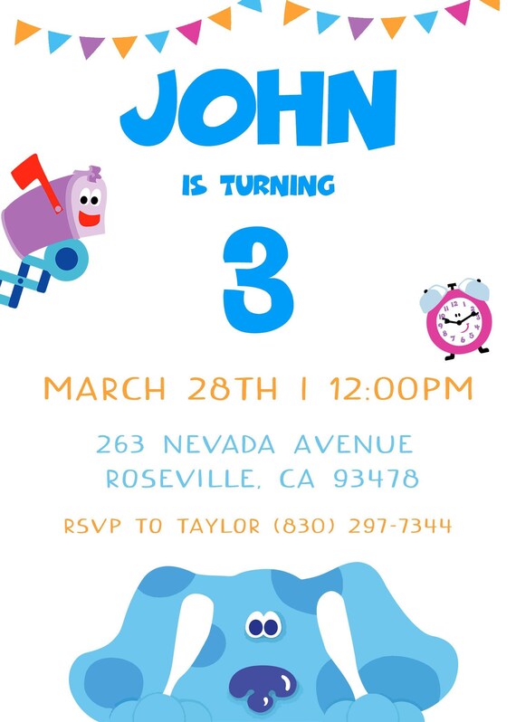 Blues Clues Invitation Blues Clues Birthday Invitation 