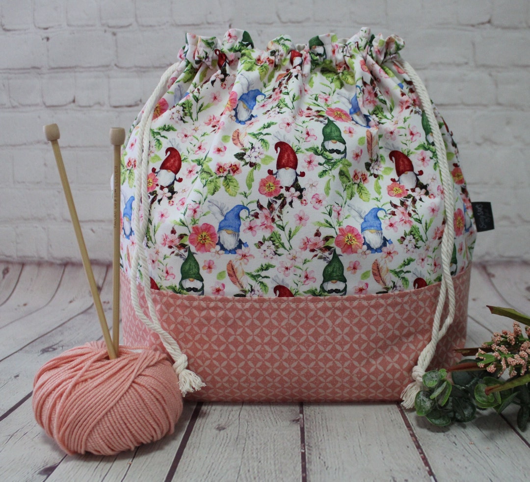 Drawstring Project Bag XL Large Knitting Project Bag Medium Crochet ...