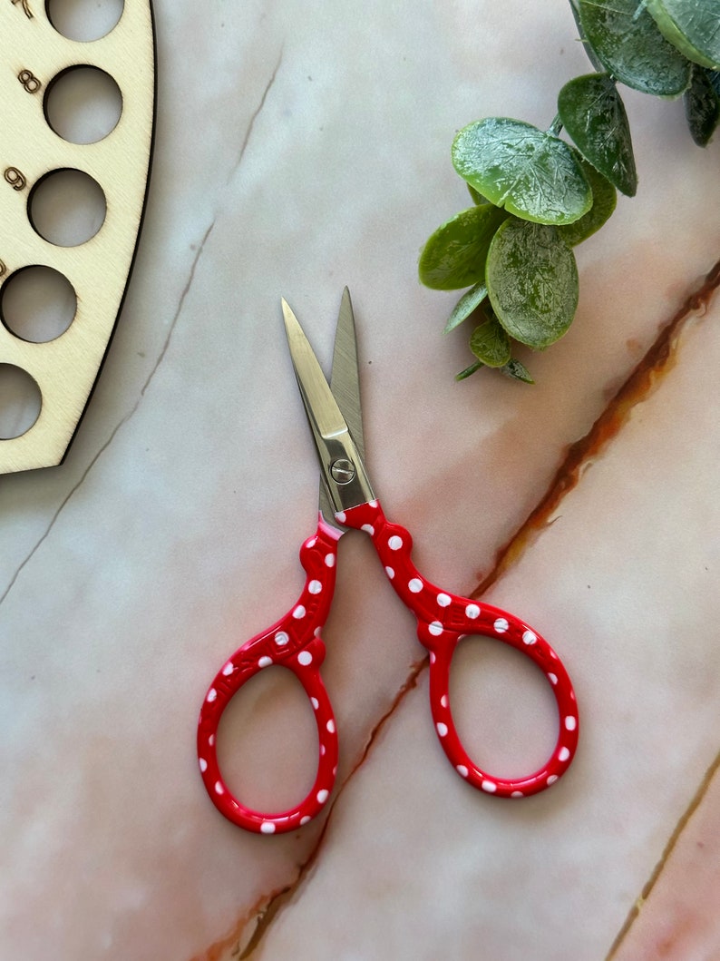 Red Polka Dot Craft Scissors: Embroidery, Crochet, Knitting - 3.5" - Etsy