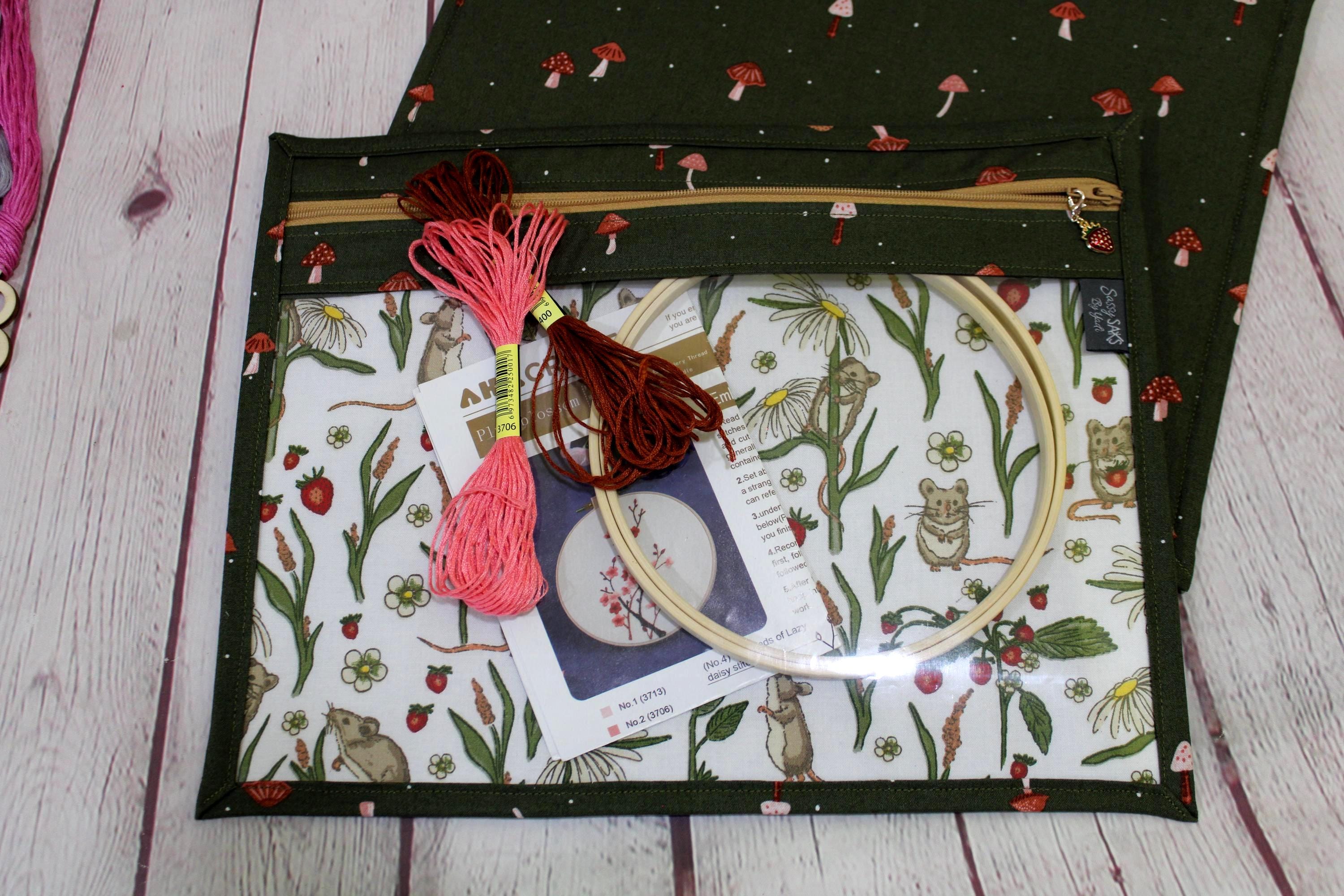 Hungry Mice Vinyl Front Project Bag Cross Stitch Zipper Project Bag ...