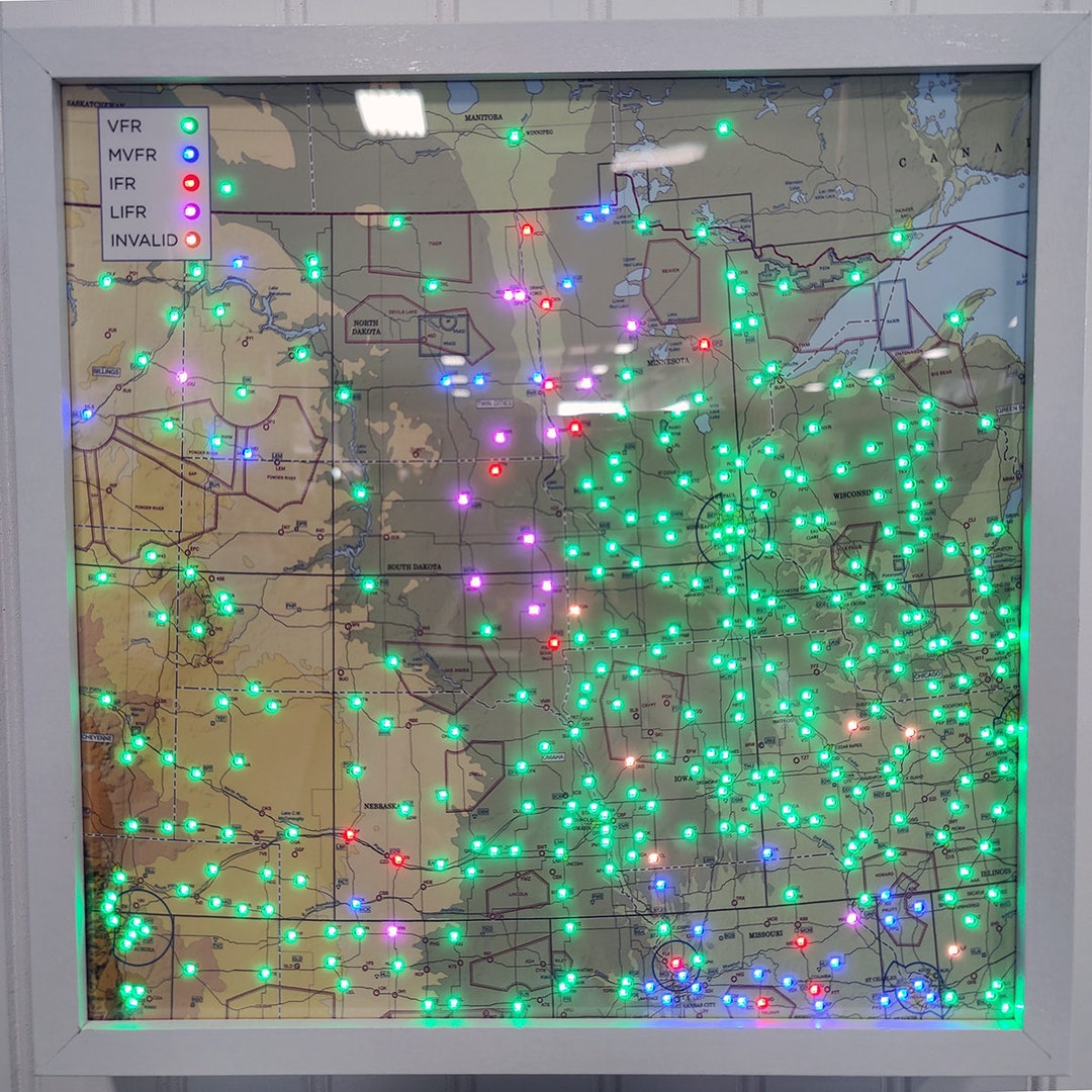Midwest USA Map With 348 Leds - Etsy