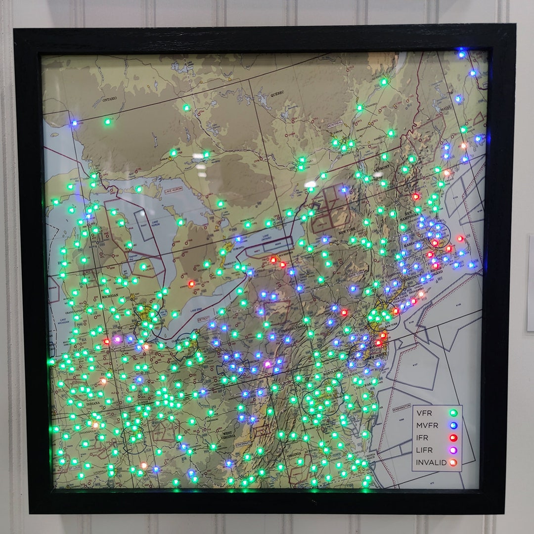 North East USA Map With 377 Leds - Etsy