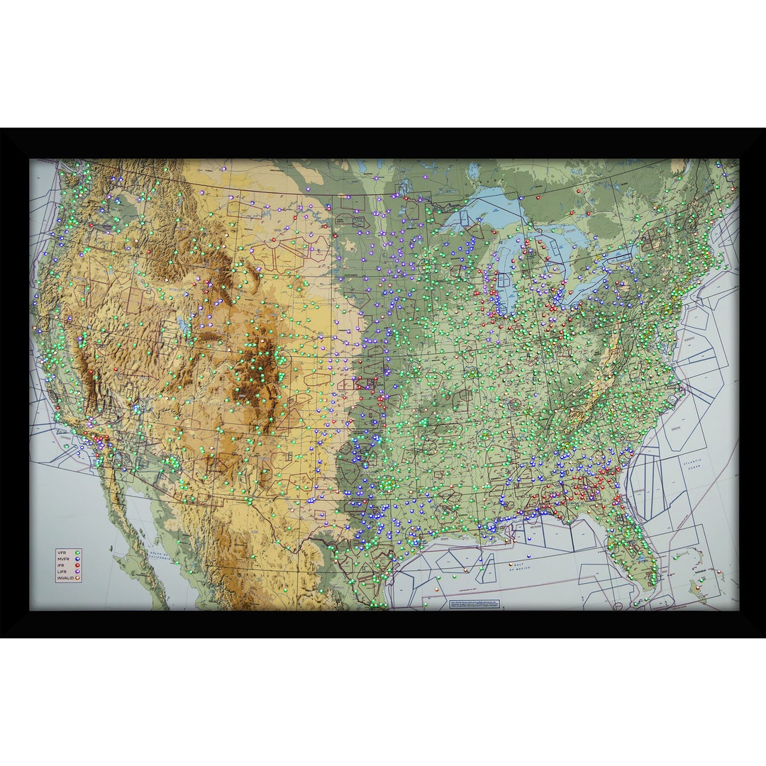 Handcrafted LED USA Metar Map: A Bright Addition to Your Decor With ...
