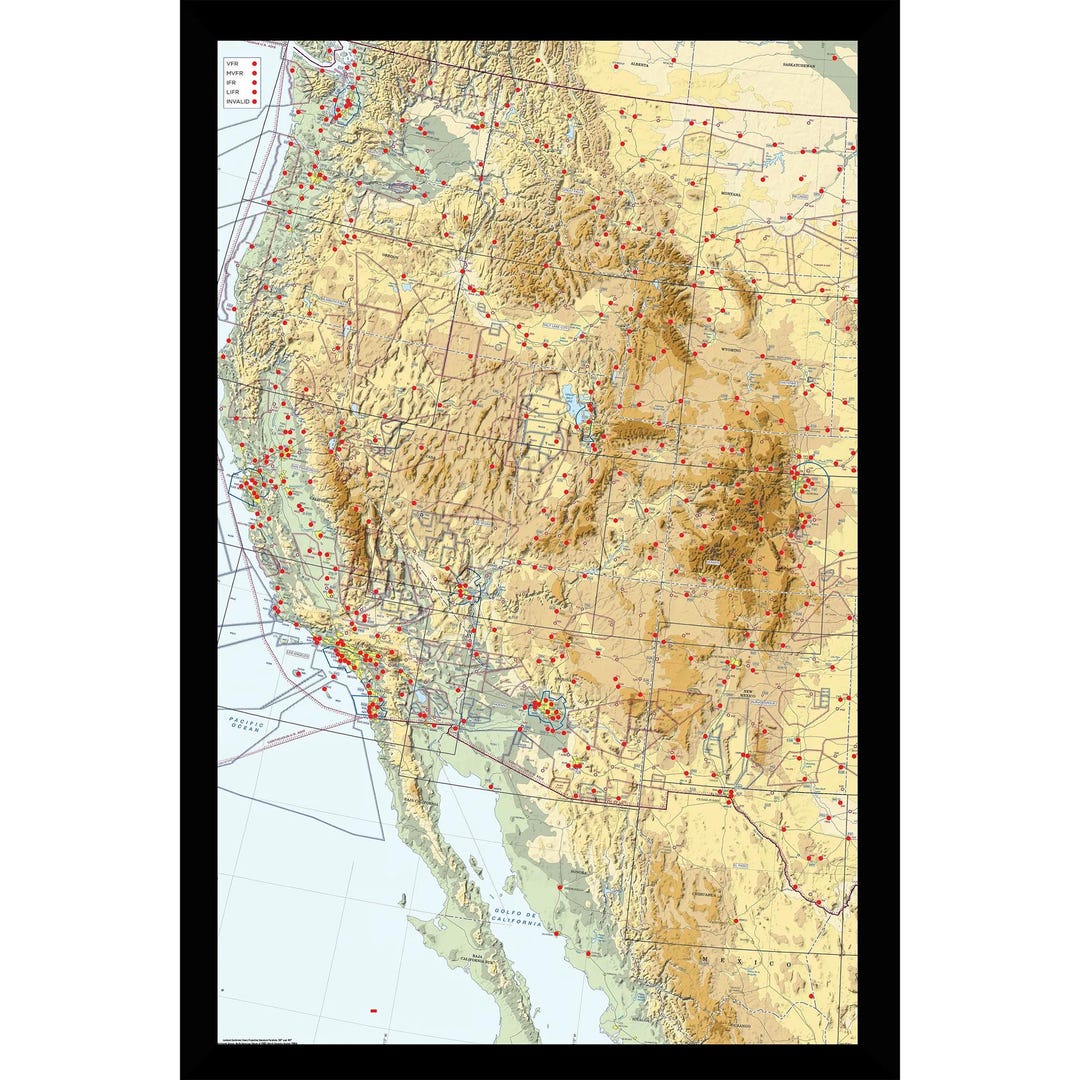 West Coast Map With 483 Leds Big 24x36 In - Etsy