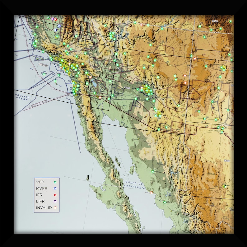 South West USA Map With 127 Leds - Etsy