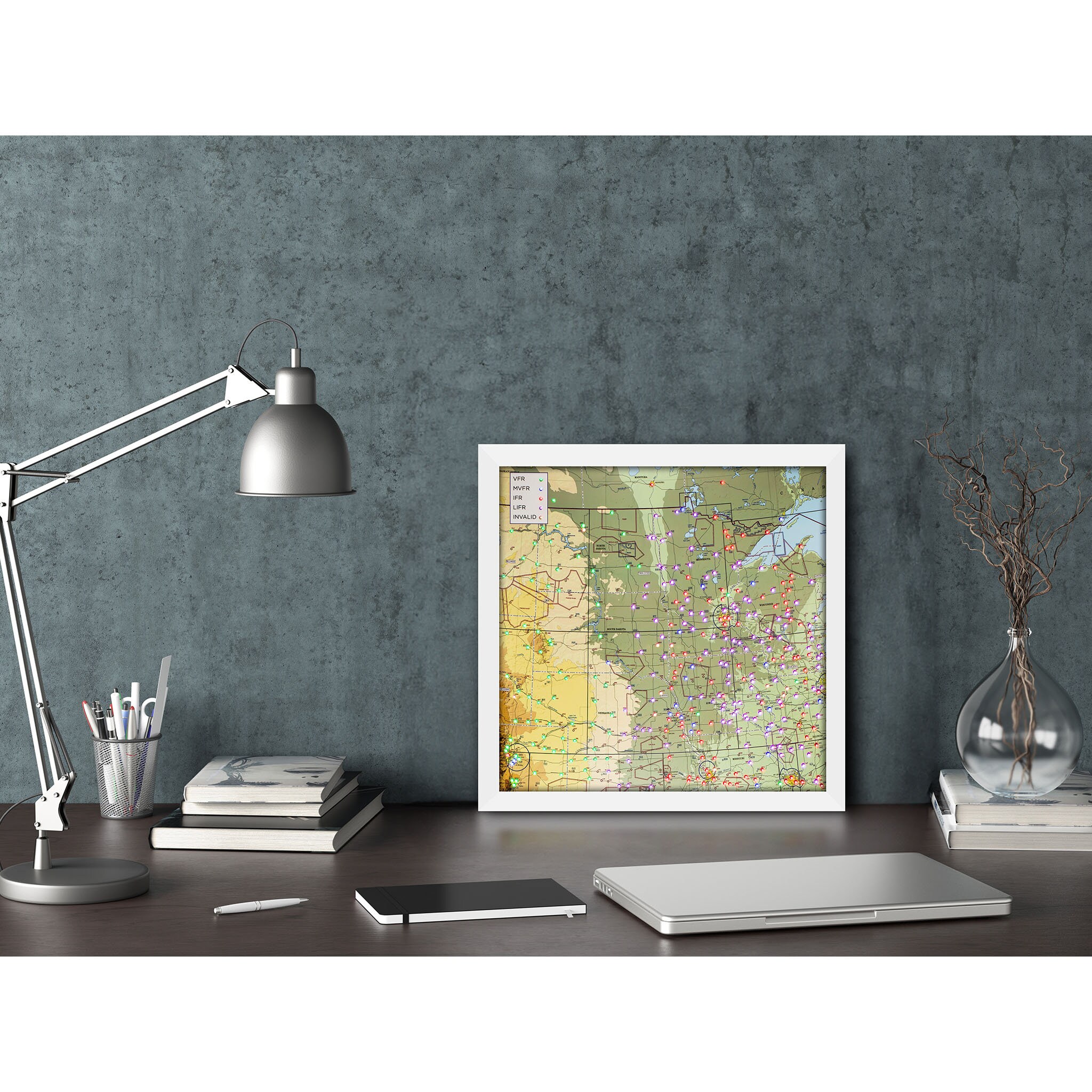 Midwest USA Map With 348 Leds - Etsy