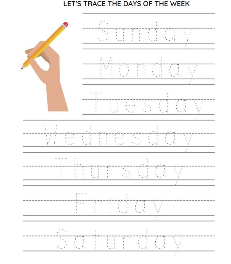 Tracing Worksheet Packet - Etsy
